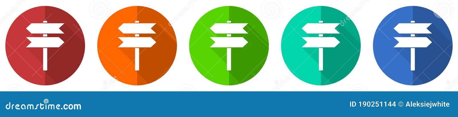 Signpost, Information, Post Colorful Icons Collection, Round Glossy ...
