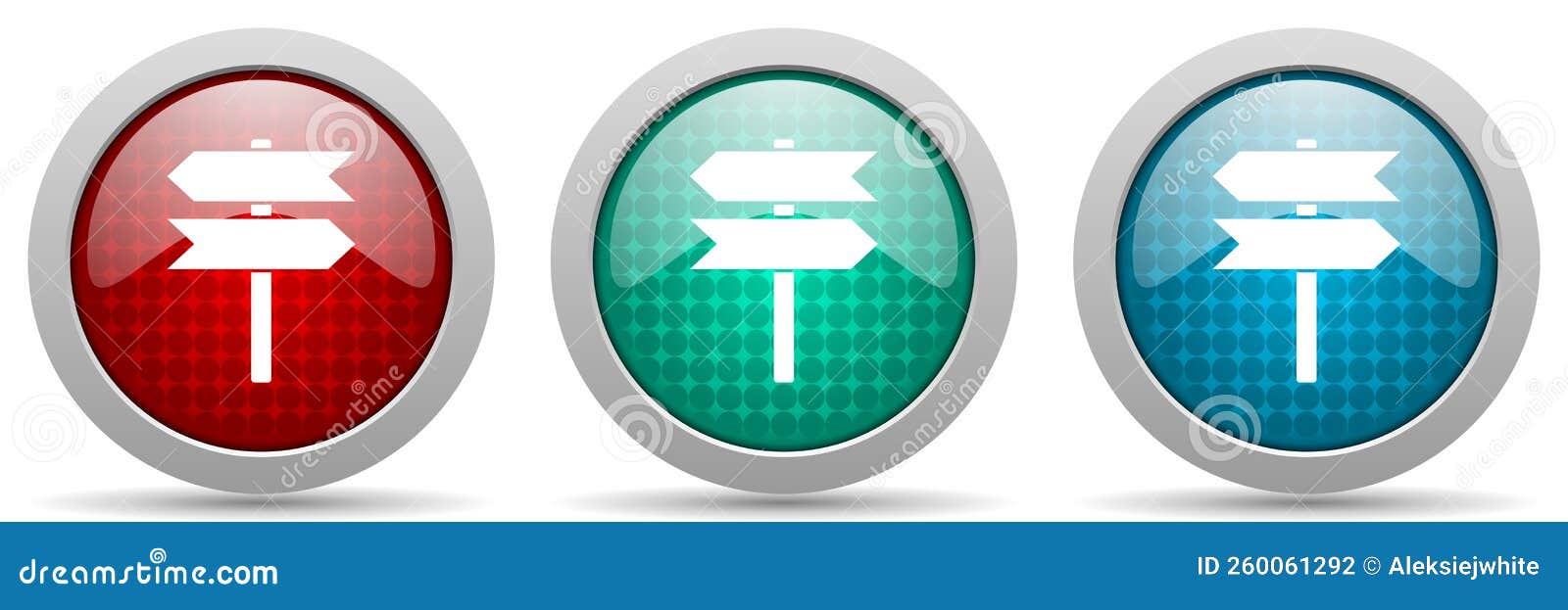 Signpost, Information, Post Colorful Icons Collection, Round Glossy ...