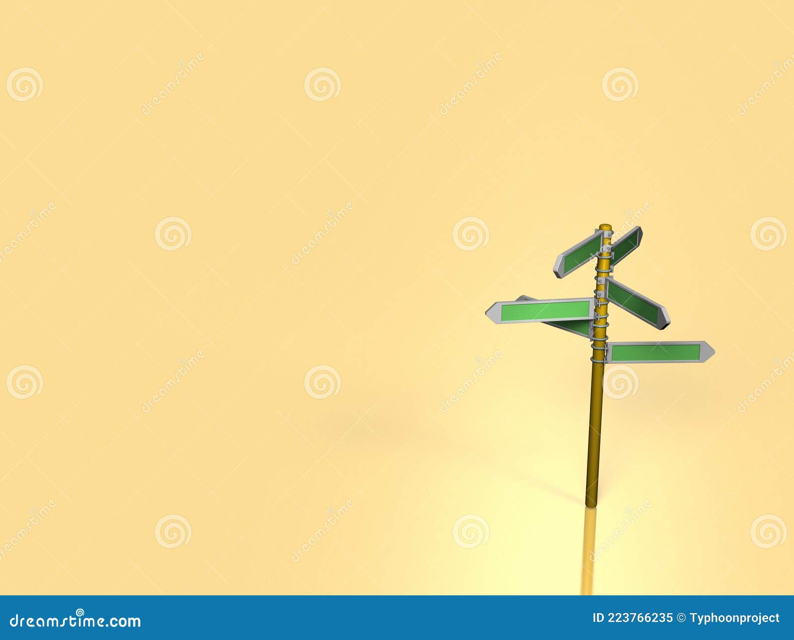 A Signpost Installed in a Large Space. Stock Illustration ...