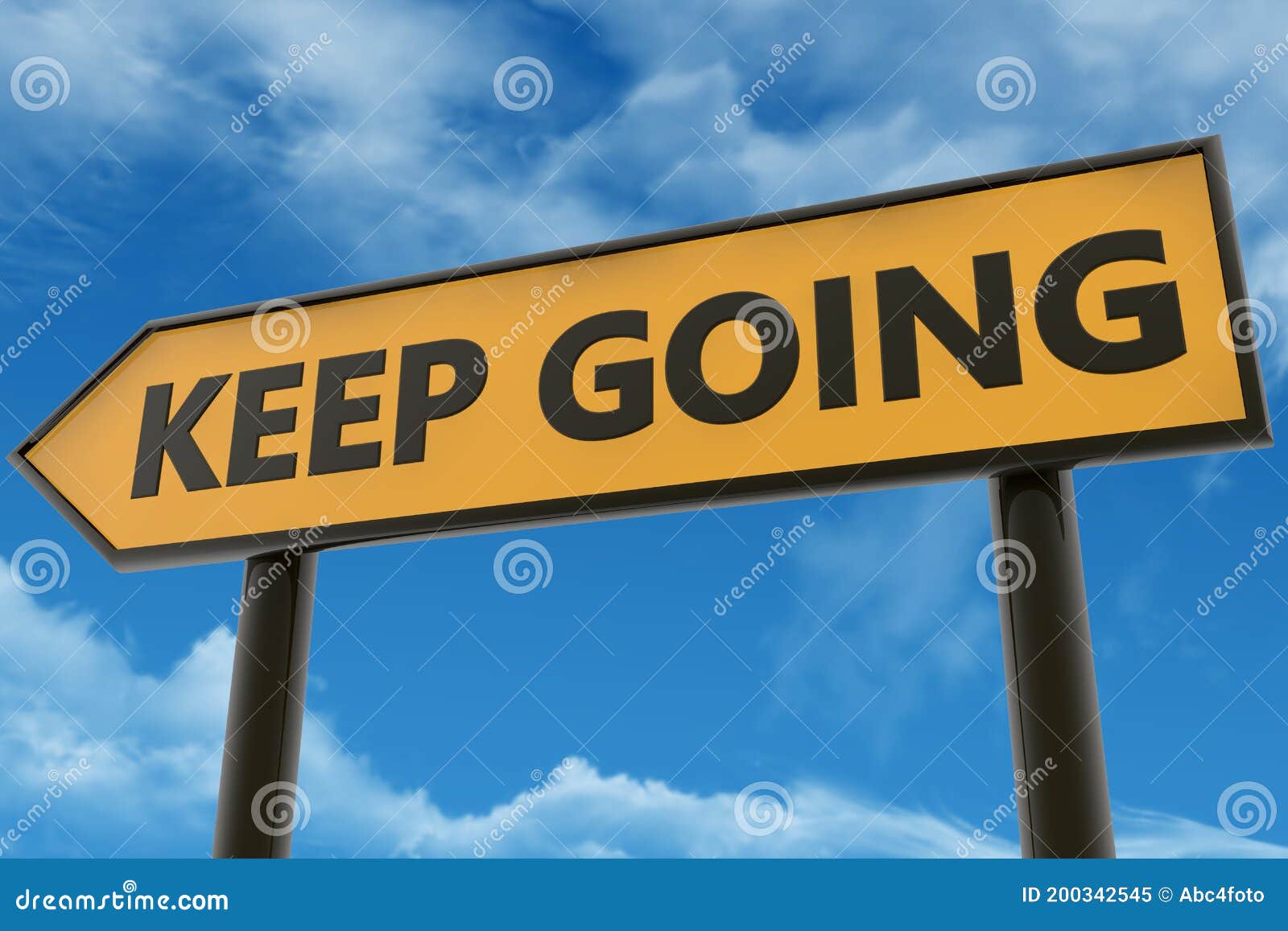 Signpost with Keep Going Concept Stock Illustration - Illustration of ...