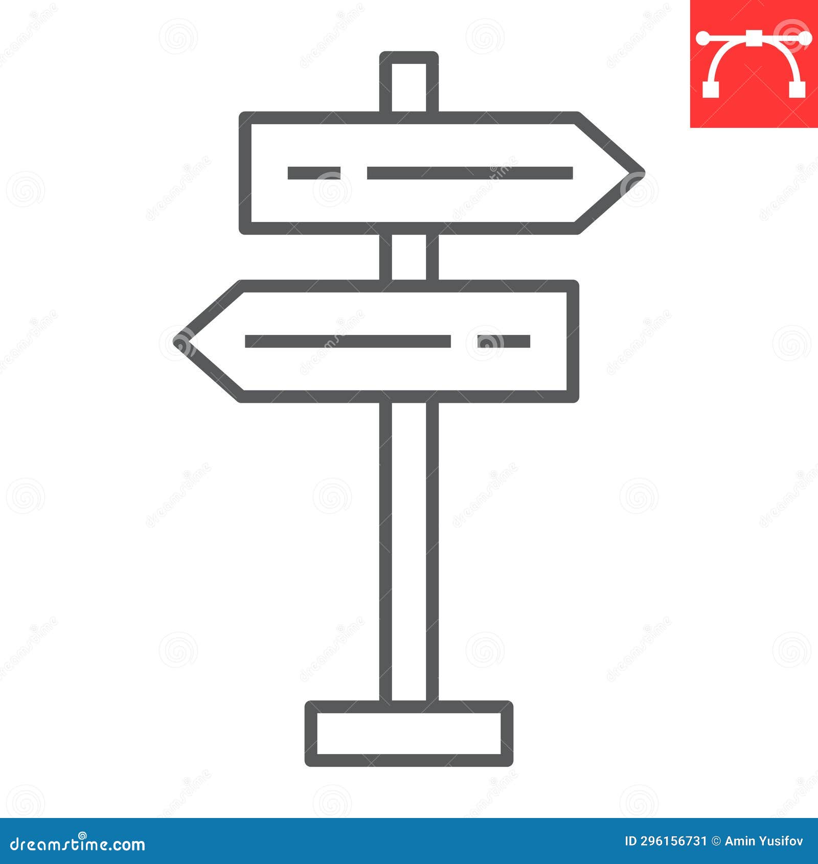 Signpost line icon stock vector. Illustration of guidepost - 296156731