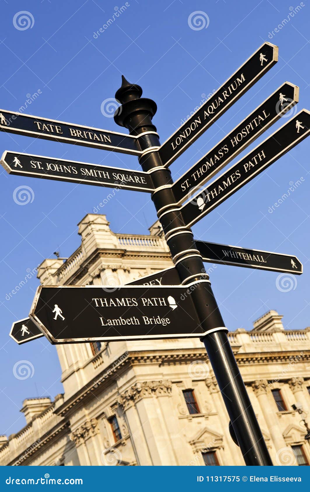 Signpost in London stock image. Image of architecture - 11317575