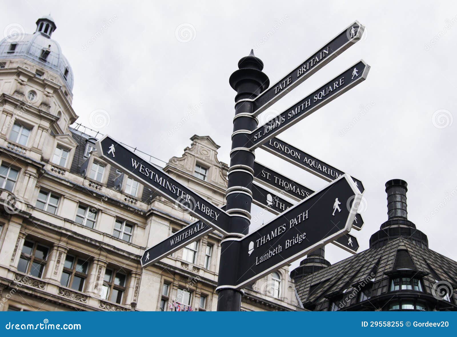 Signpost in London stock image. Image of british, directional - 29558255