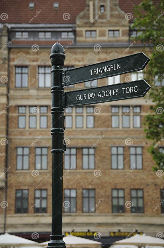 Signpost in Malmo, Sweden stock photo. Image of directional - 28363342
