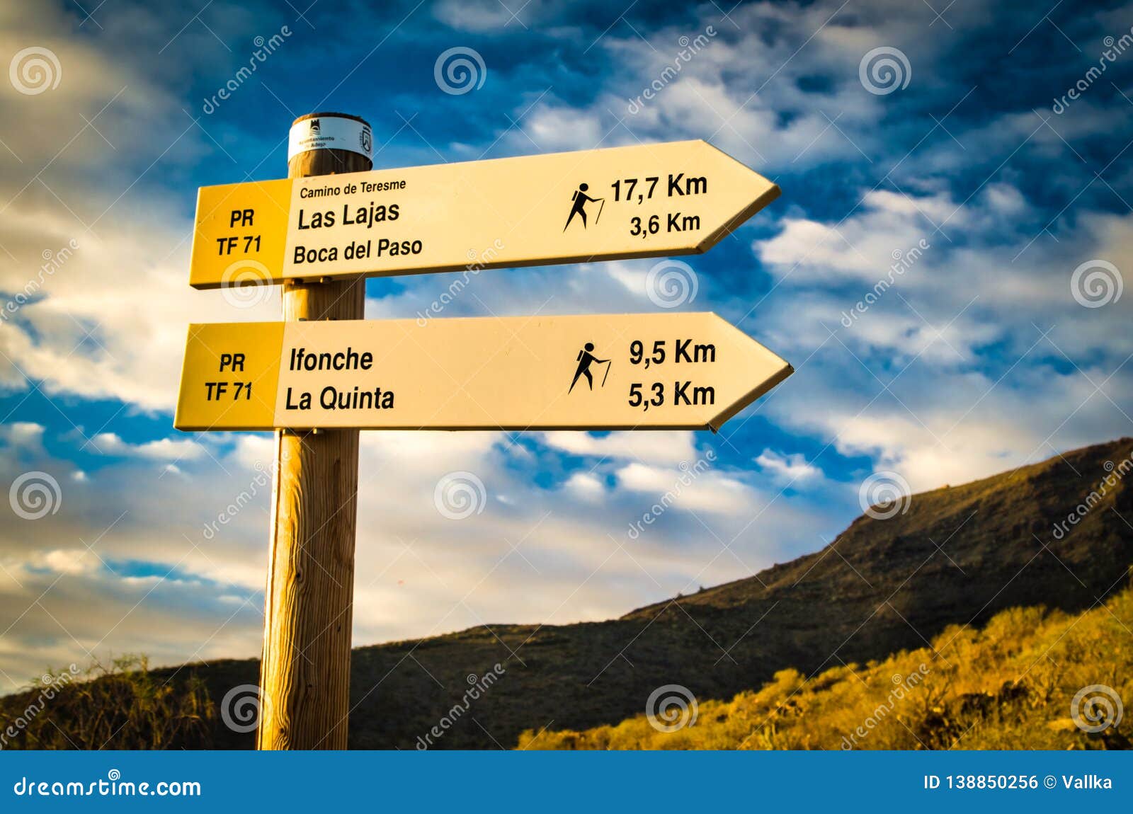 A Signpost on a Mountain Path Stock Photo - Image of signage, islands ...