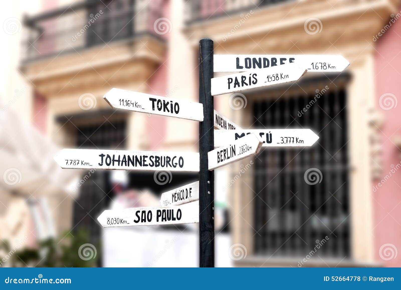 Signpost with Names of Major Cities Worldwide Stock Photo - Image of ...