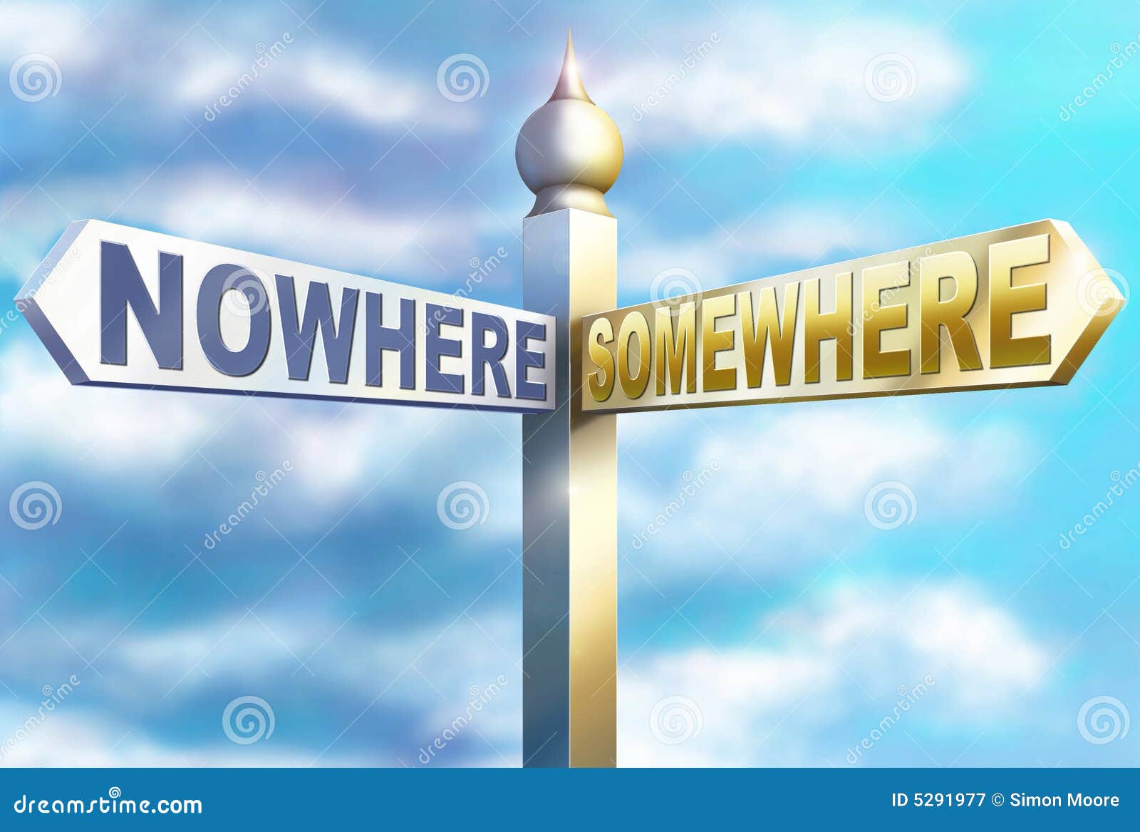 Signpost Nowhere Somewhere stock illustration. Illustration of goals ...