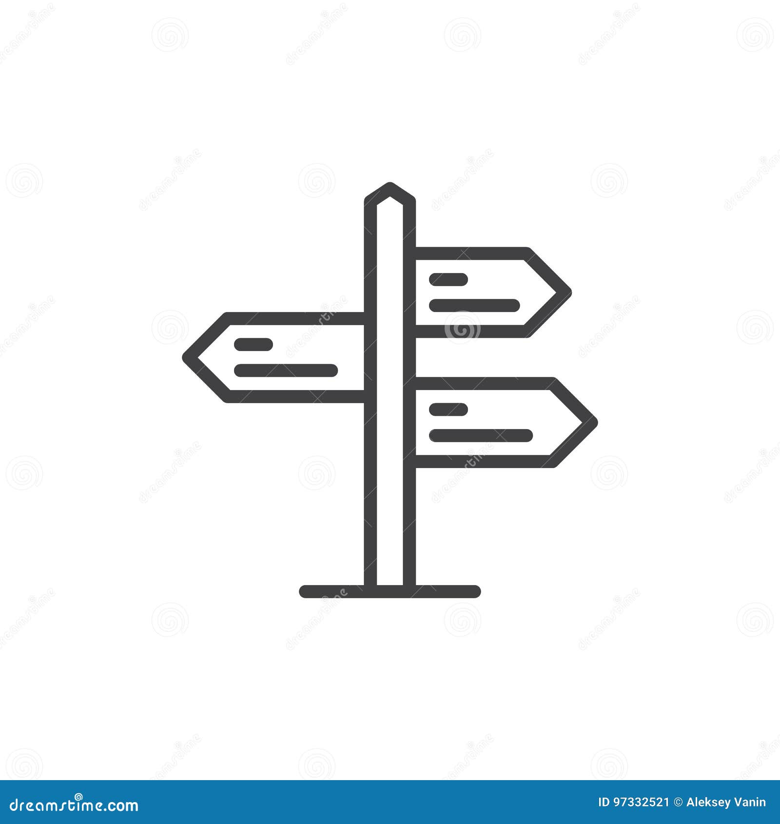 Signpost Pointer Line Icon, Outline Vector Sign Stock Vector ... Signpost Pointer Line Icon, Outline Vector Sign Stock Vector ...