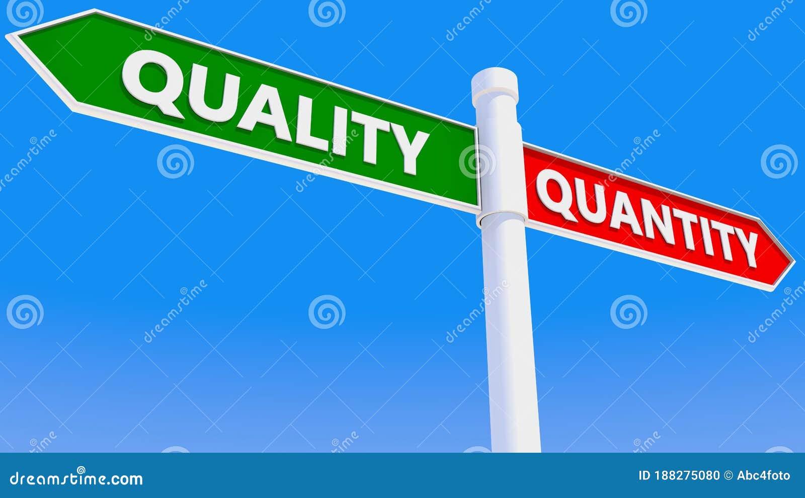 Signpost with Quality and Quantity Concept Stock Illustration ...