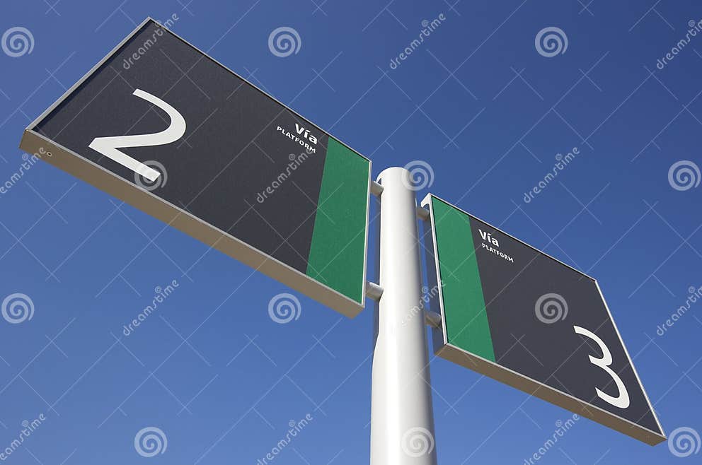 Signpost on a Railway Station Stock Image - Image of icon, signpost ...
