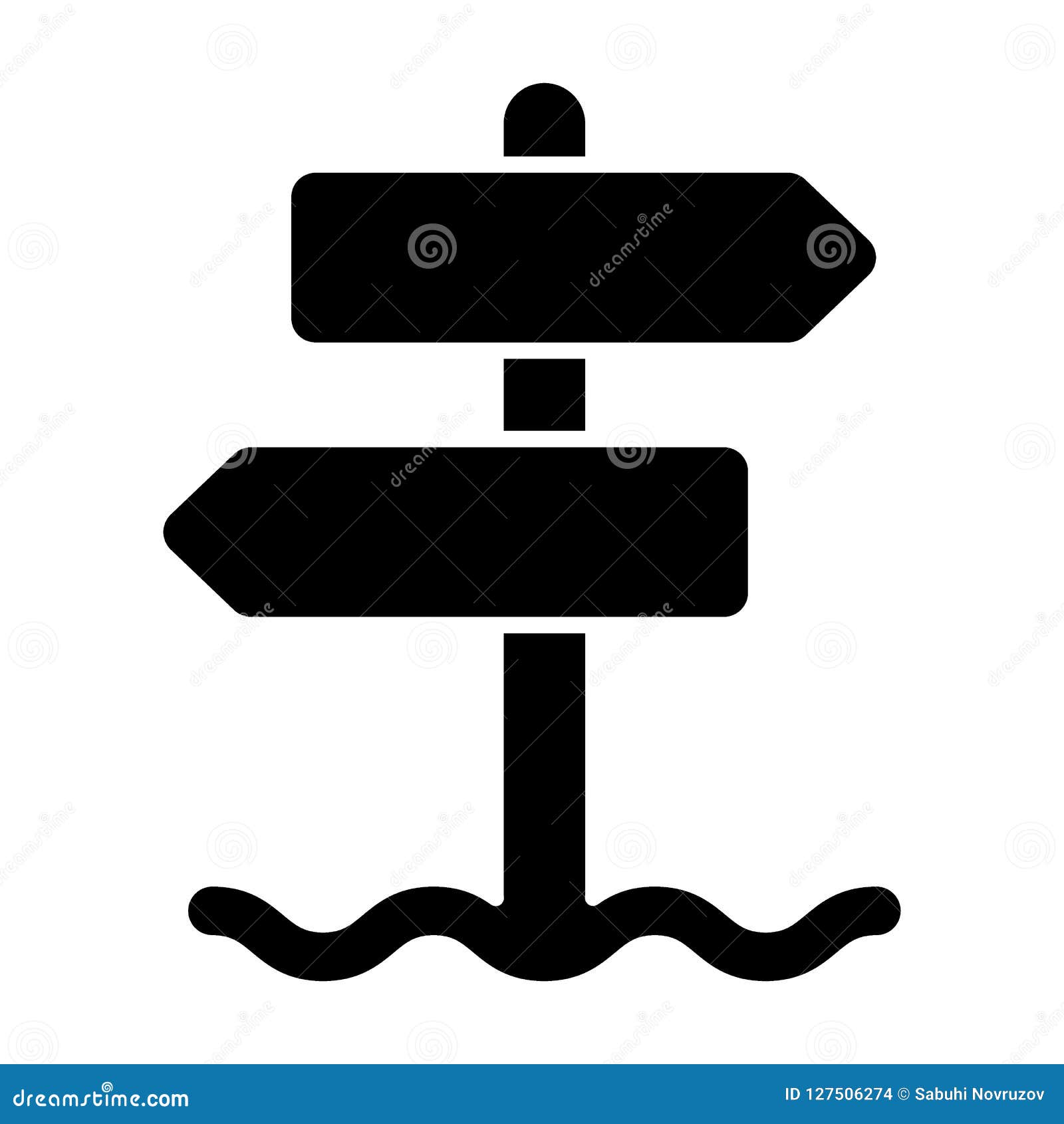 Signpost Solid Icon. Road Pointer Vector Illustration Isolated on White ...