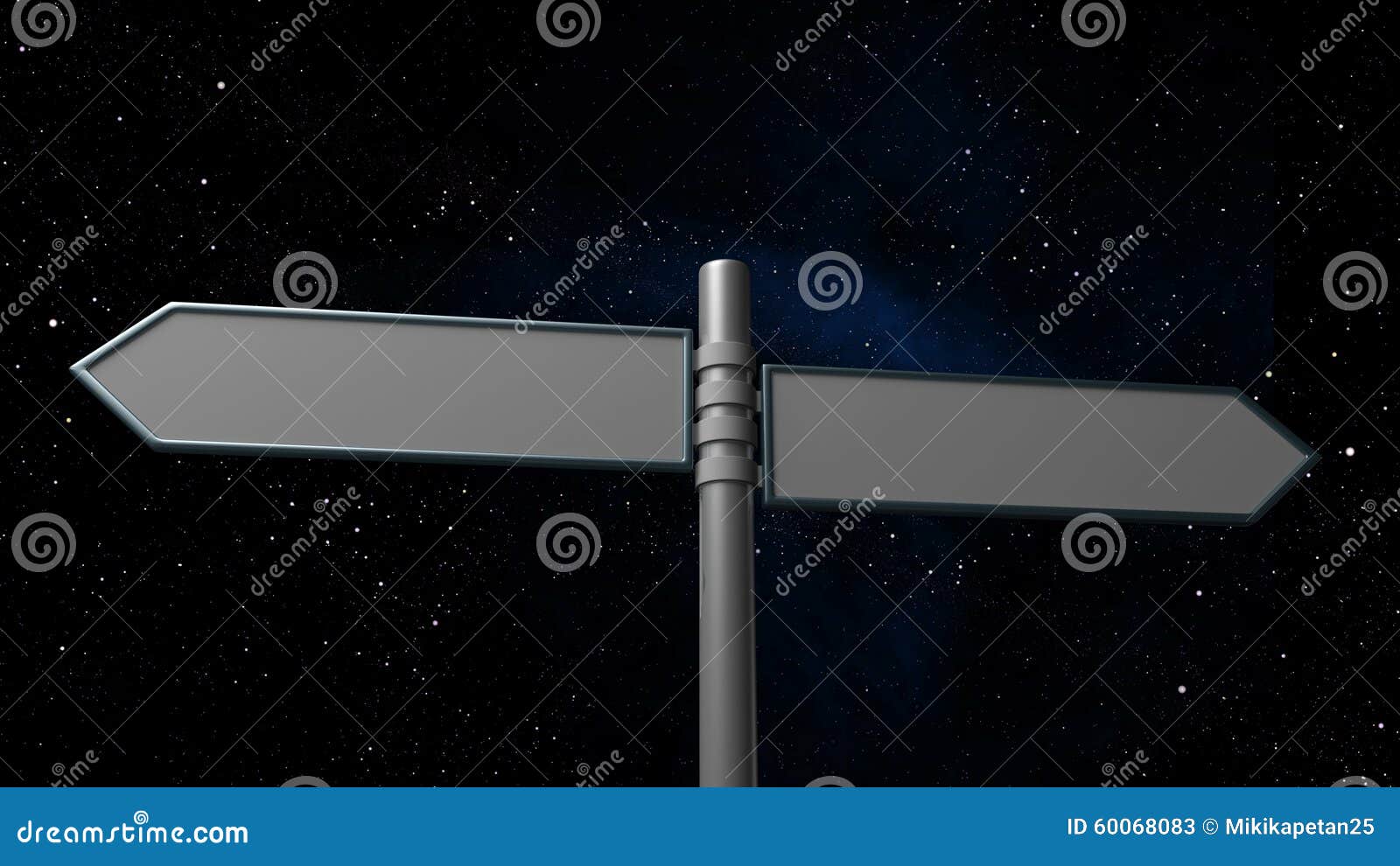 Signpost on Space Galaxy Background Stock Illustration - Illustration ...