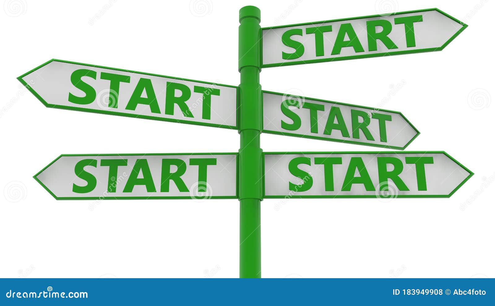 Signpost with Start Concept Stock Illustration - Illustration of cones ...