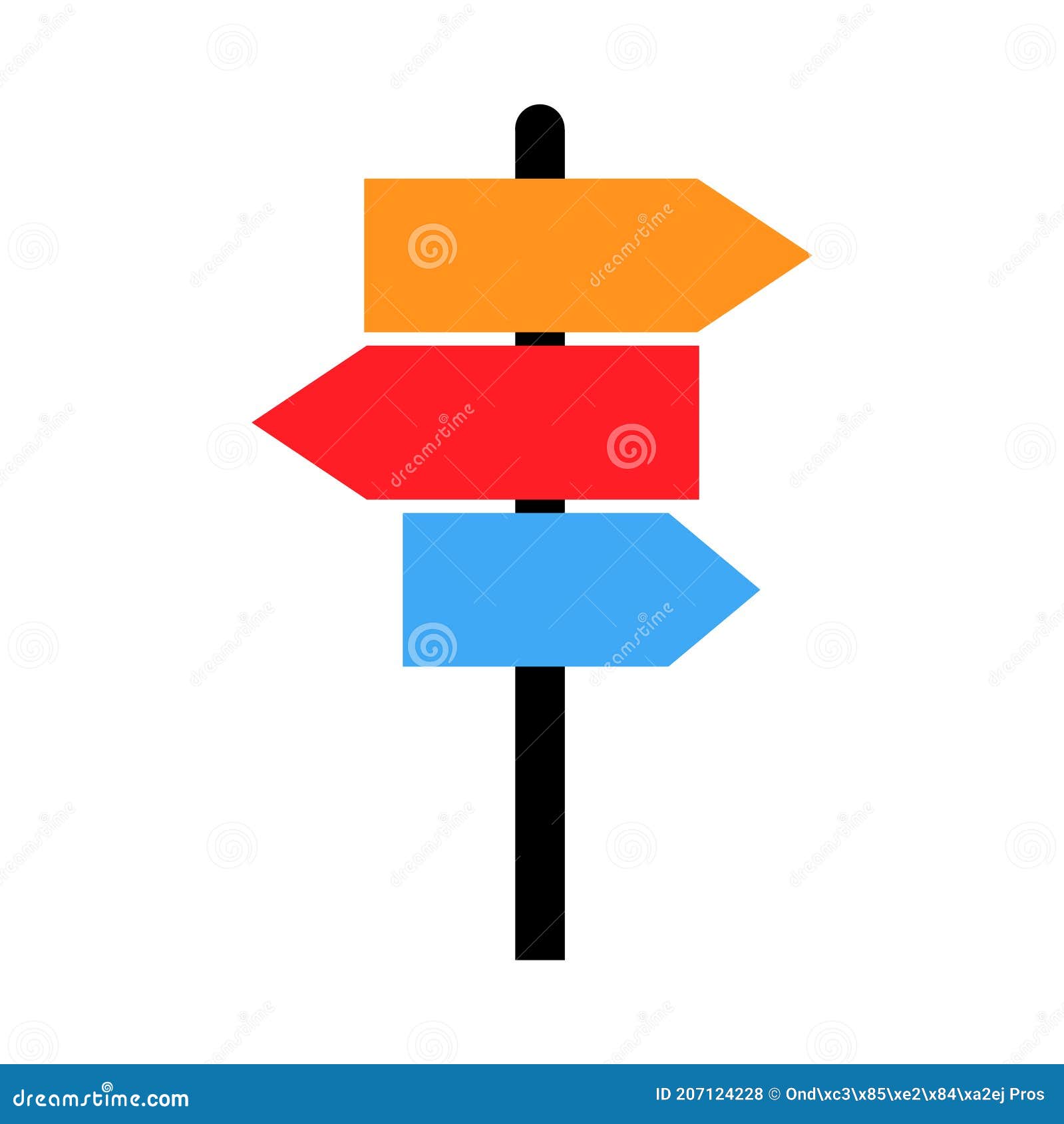 Set Of Signpost Street Vector Illustration, Collection Of Road Arrow ...