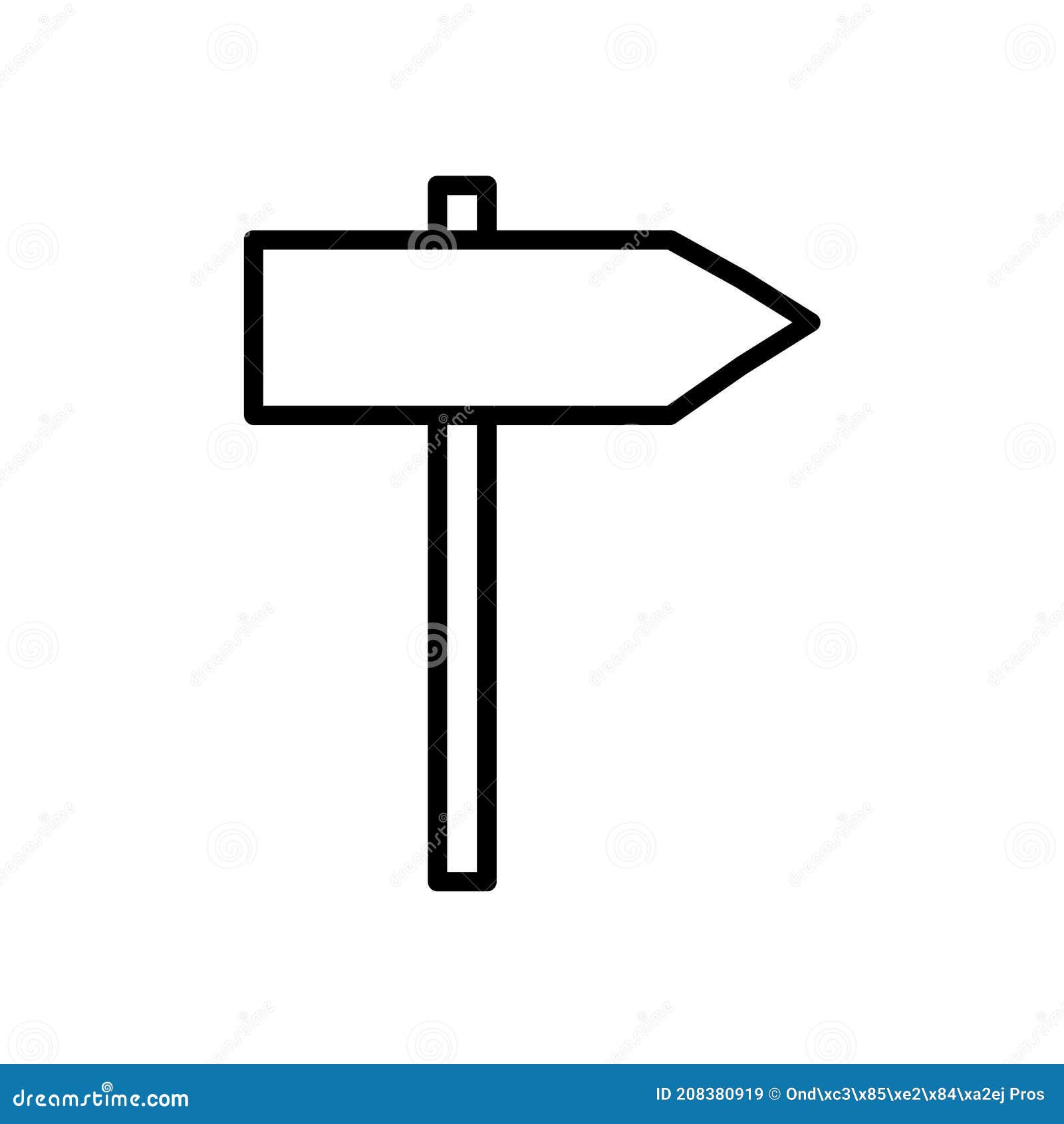 Signpost Street Vector Illustration, Road Arrow Symbol Isolated On ...