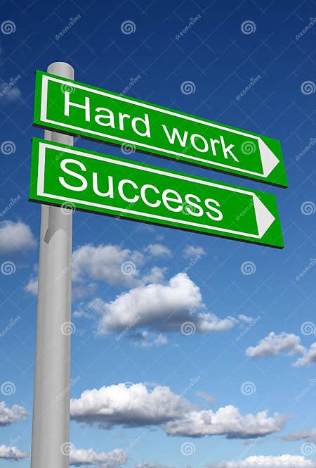 Signpost for Success and Hard Work Stock Image - Image of billboard ...