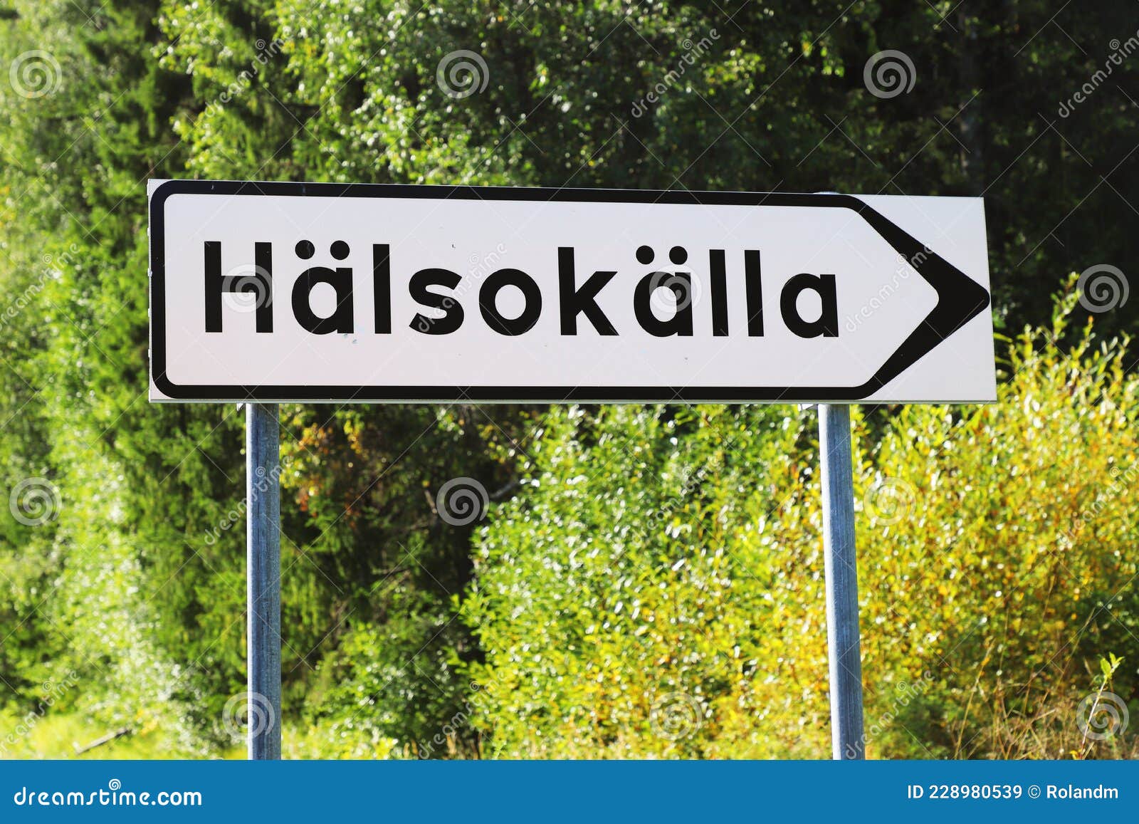Mineral spring signpost stock image. Image of text, sweden - 228980539