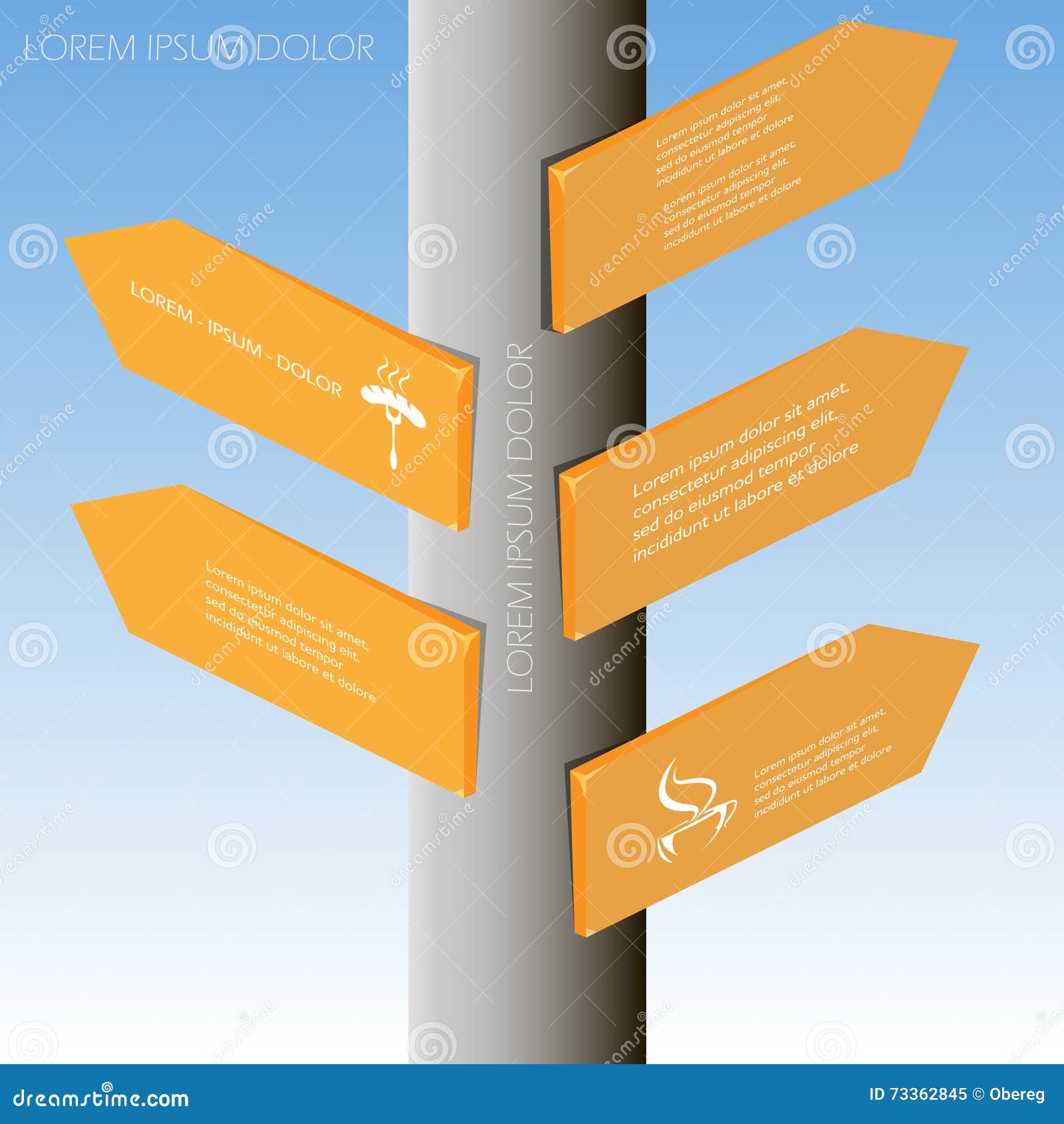 Signpost with Text Arrows Vector Illustration. Stock Vector ...