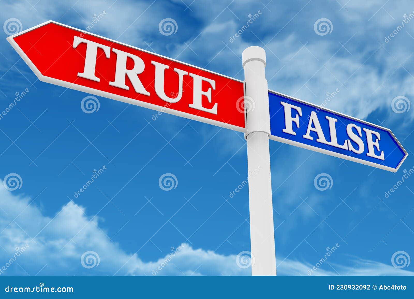 Signpost with True and False Concept Stock Illustration - Illustration ...