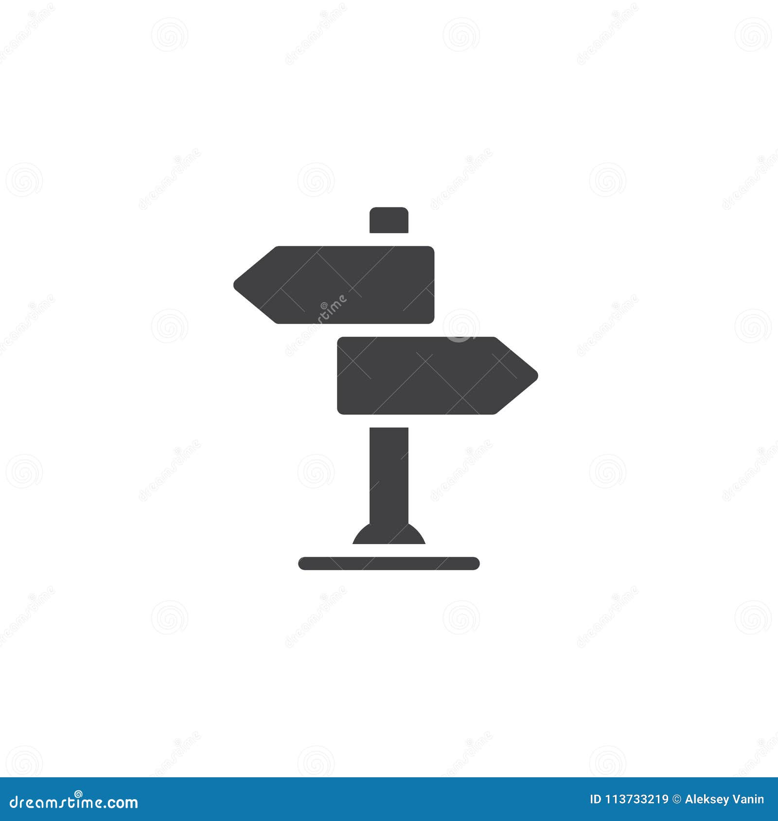 Two Way Signpost, Pointer Vector Icon Stock Vector - Illustration of ...