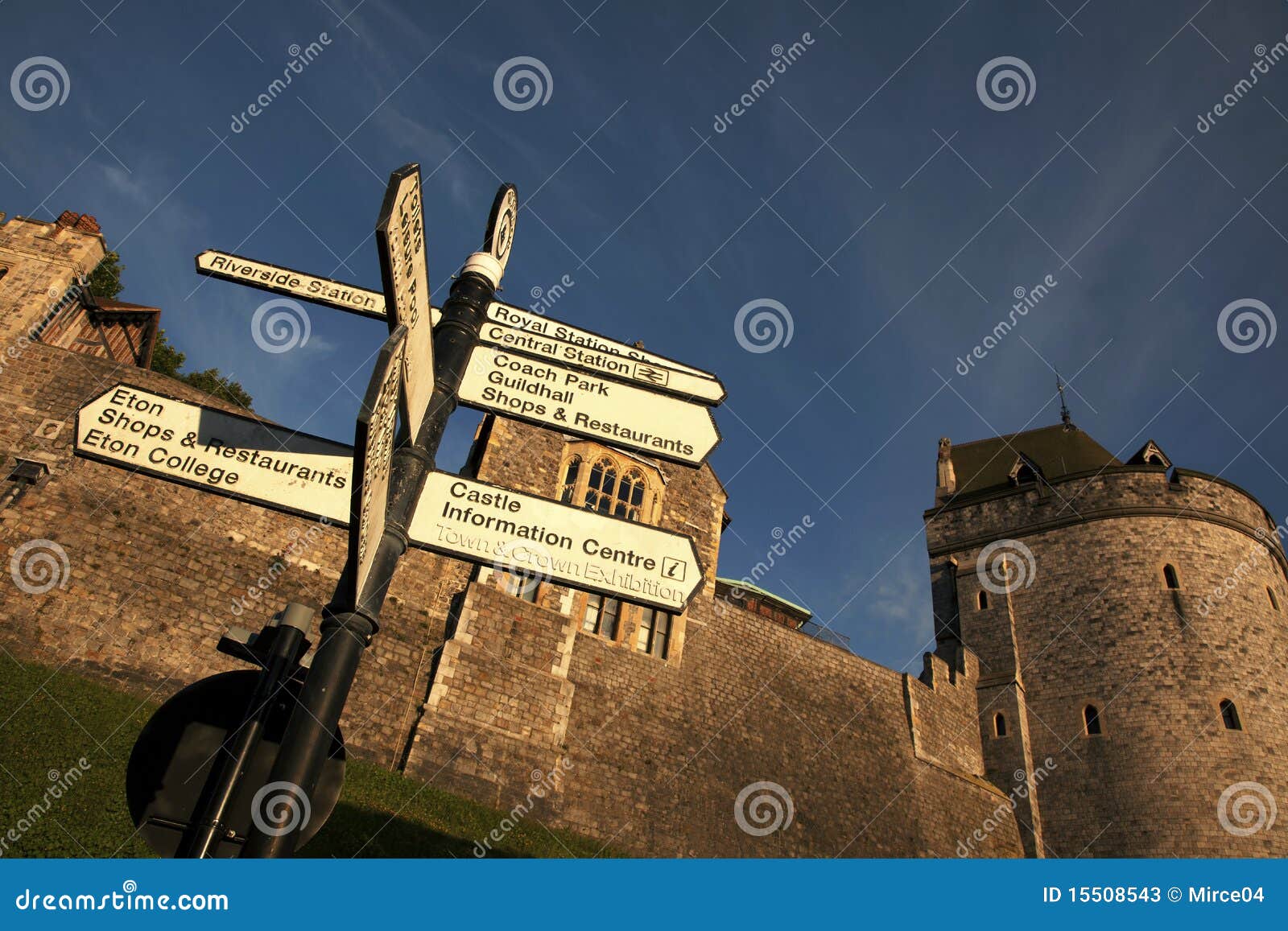 Signpost at Windsor Castle stock image. Image of powerful - 15508543