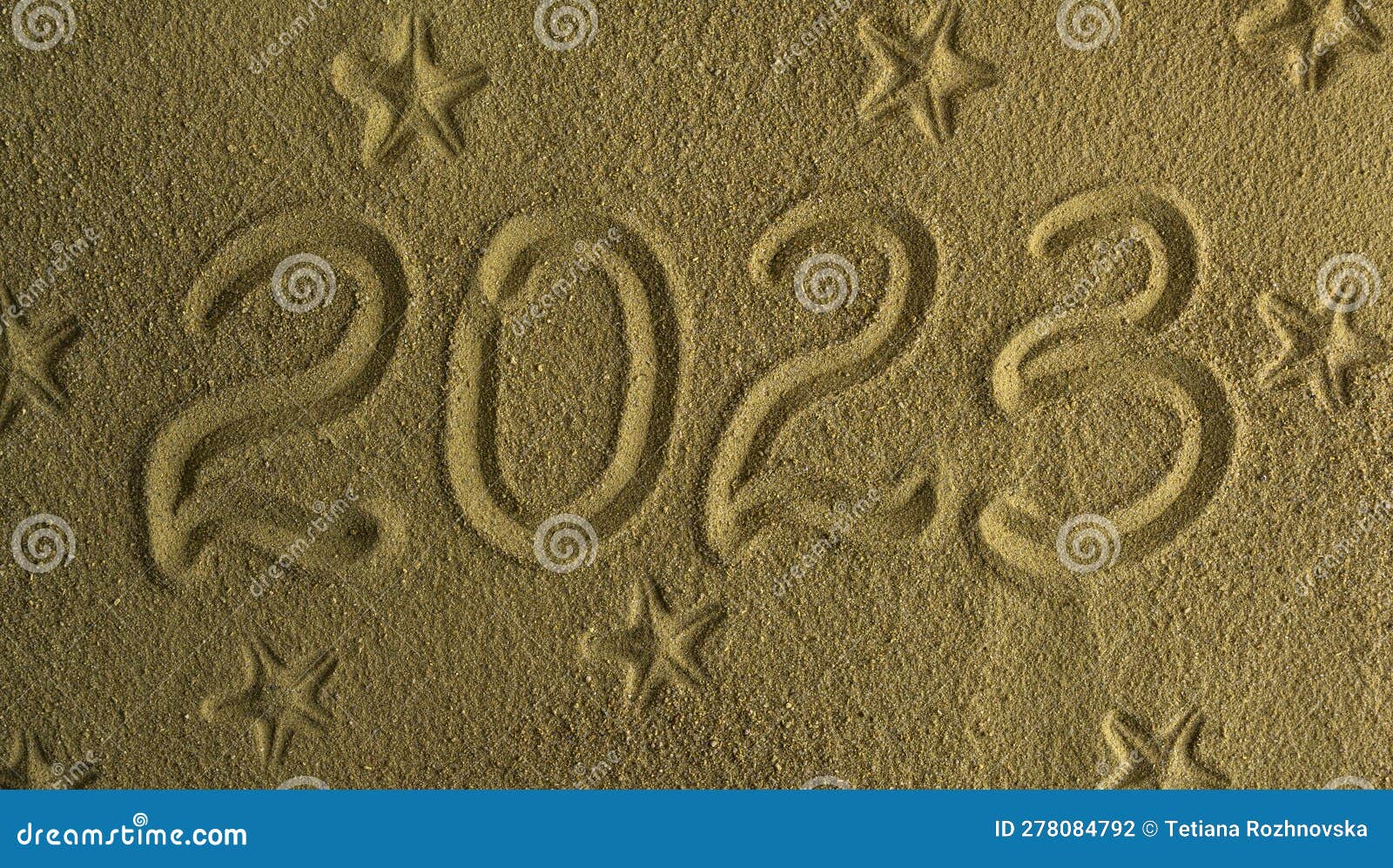 Signpost 2023 Written in Sand. Stock Photo - Image of tropical, number ...