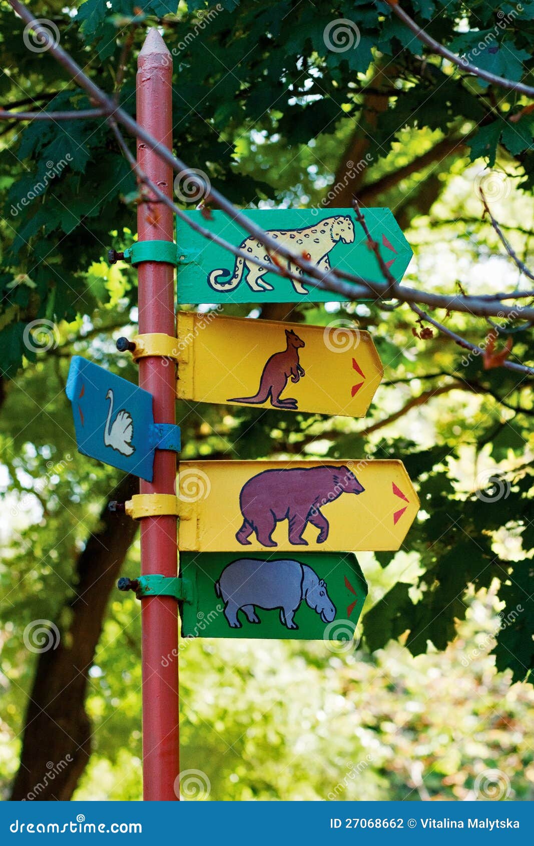 Signpost at the zoo stock photo. Image of guide, indication - 27068662