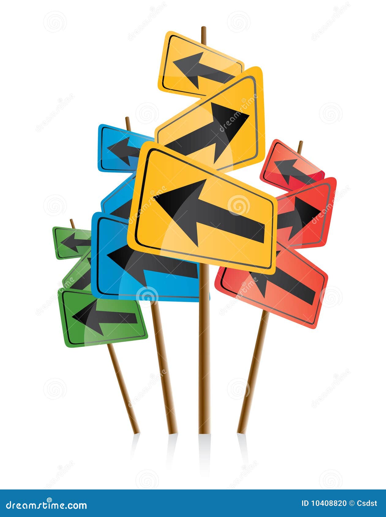 Signposts With Colored Arrows Vector Illustration | CartoonDealer.com ...