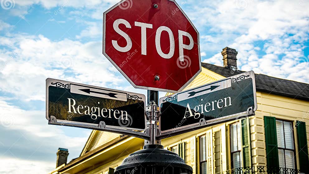 Signposts the Direct Way To Act Versus React Stock Photo - Image of ...