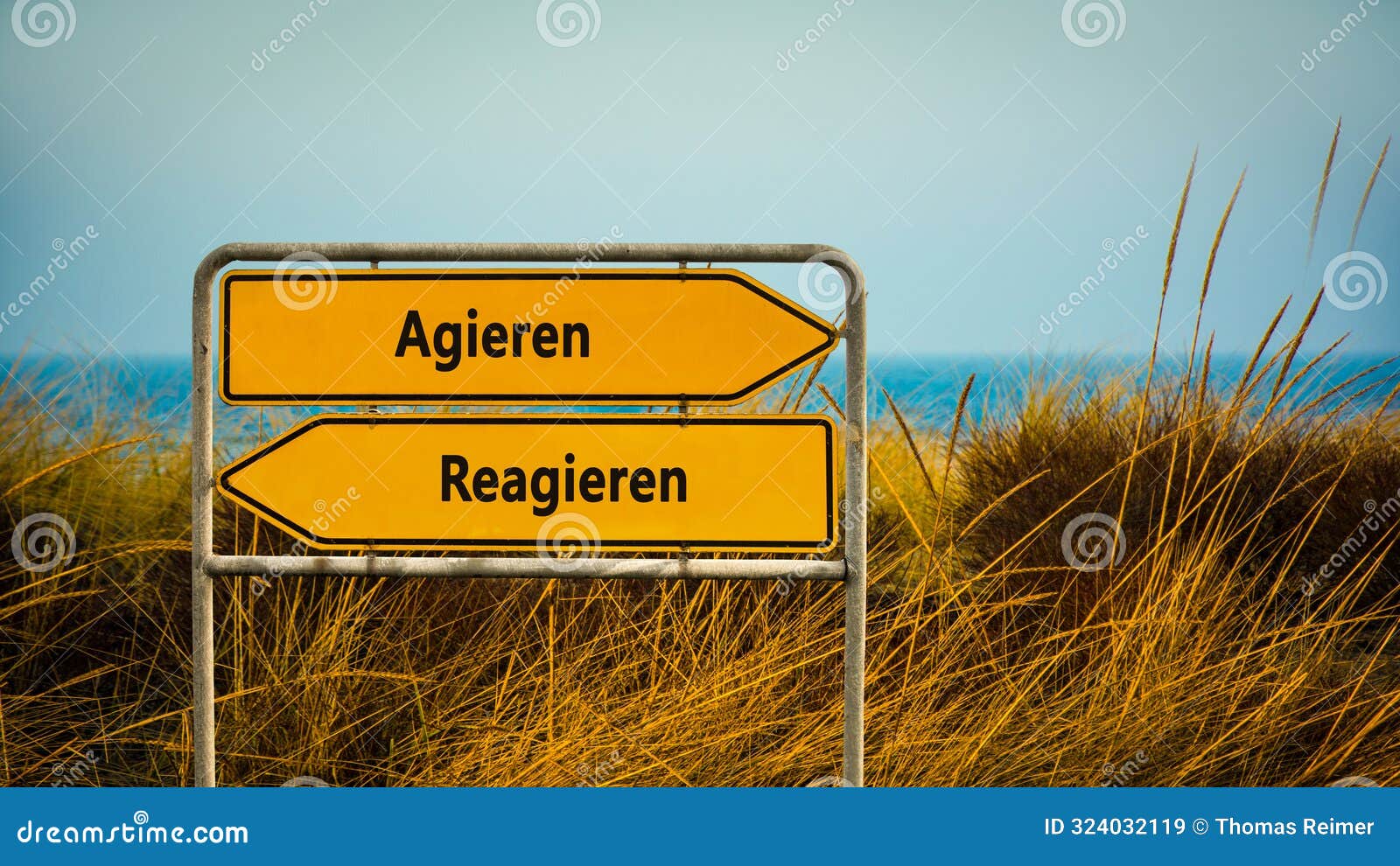 Signposts the Direct Way To Act Versus React Stock Image - Image of ...