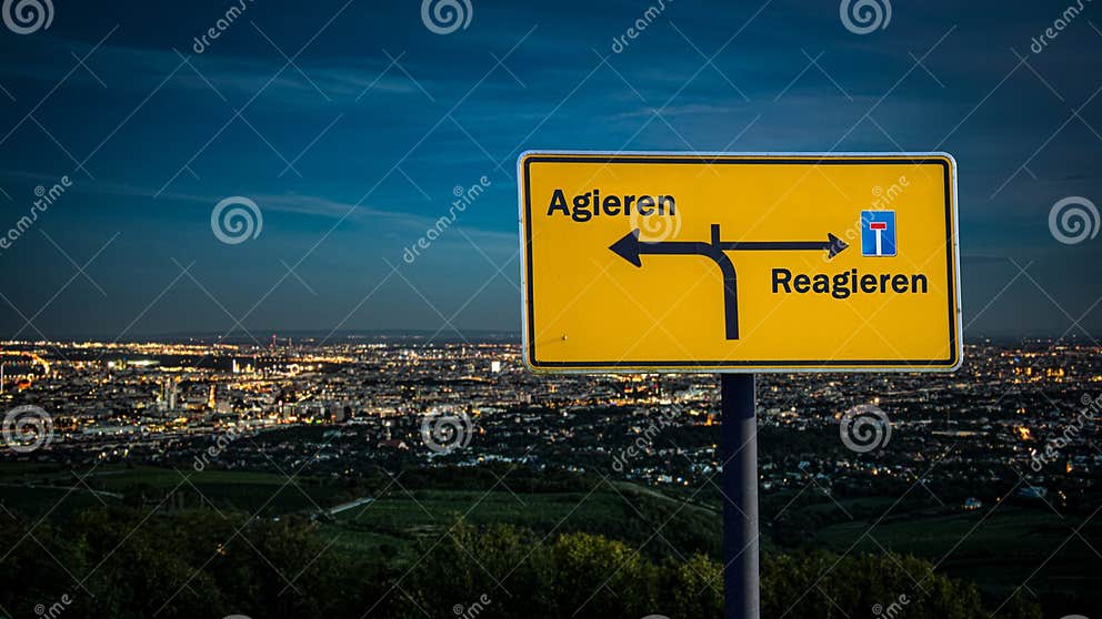 Signposts the Direct Way To Act Versus React Stock Image - Image of ...