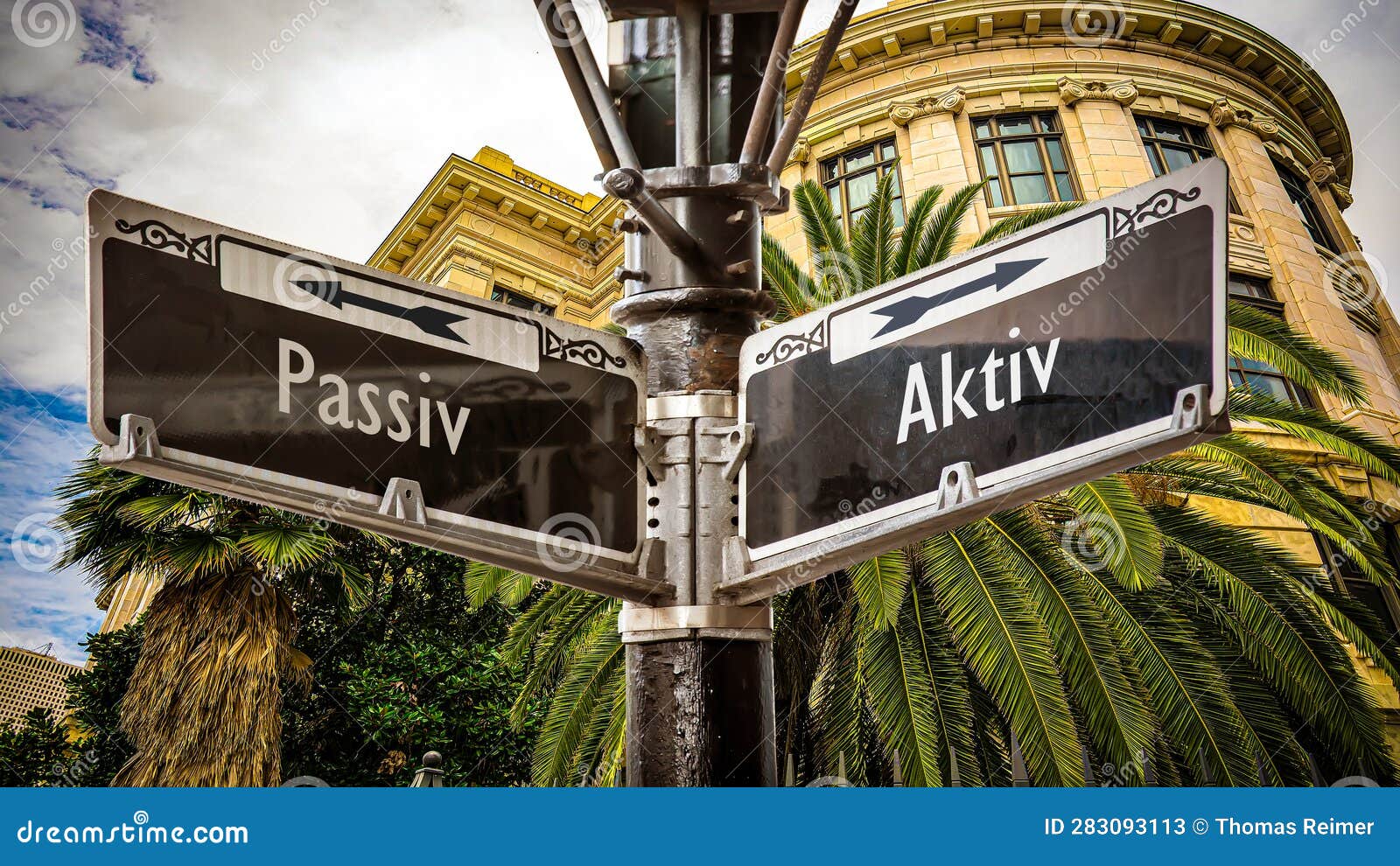 Signposts the Direct Way To Active Versus Passive Stock Image - Image ...