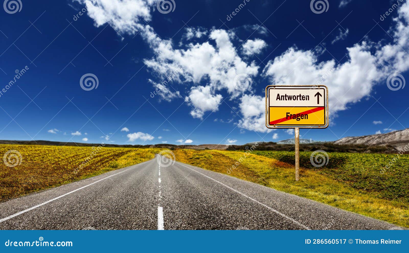 Signposts the Direct Way To Answer Vs Question Stock Image - Image of ...