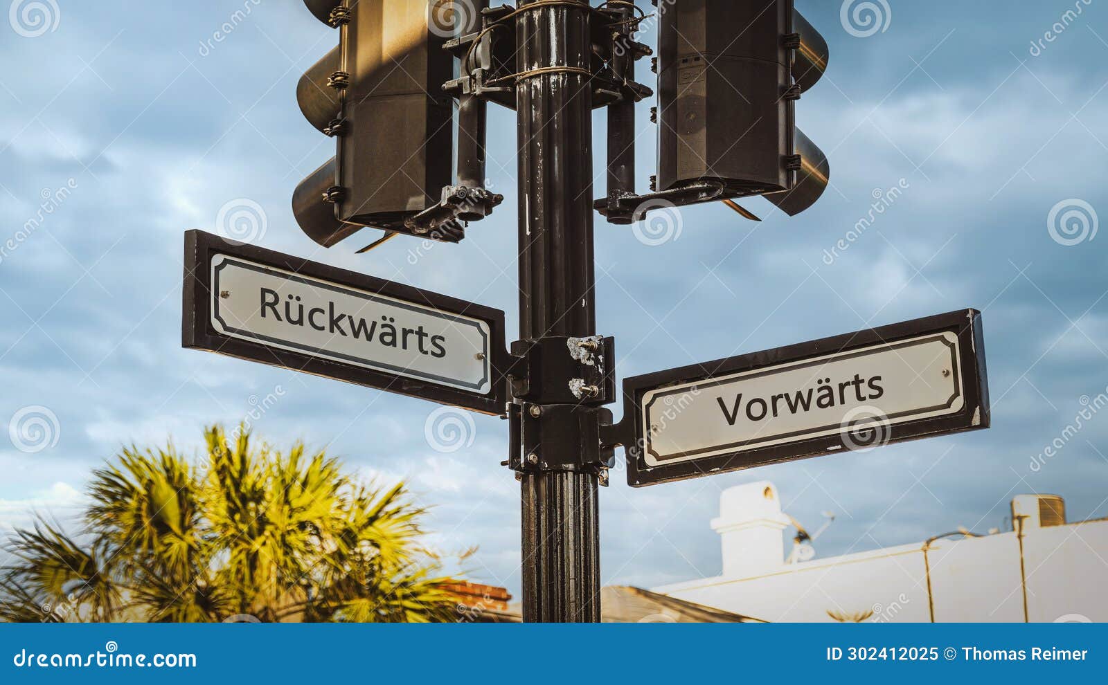 Signposts the Direct Way To Forward Versus Backward Stock Image - Image ...