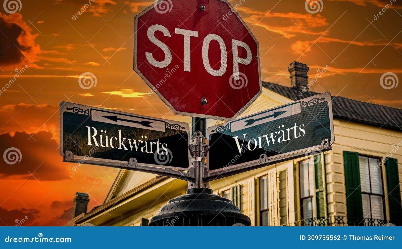 Signposts the Direct Way To Forward Versus Backward Stock Photo - Image ...