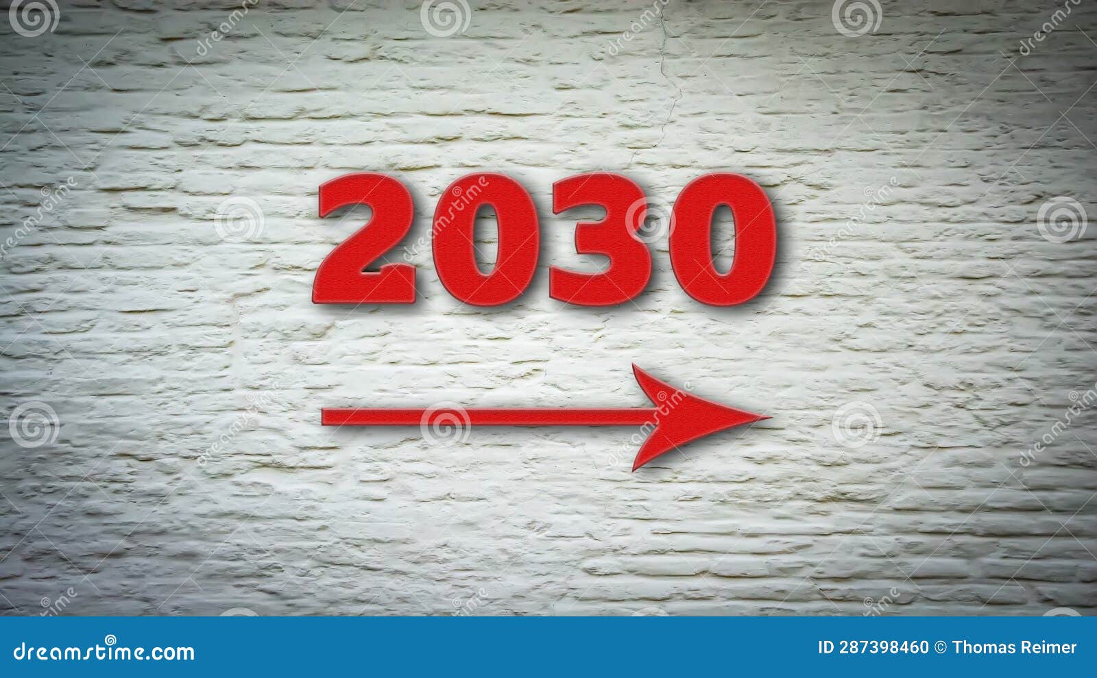 Signposts the Direct Way To 2030 Stock Photo - Image of evolution ...