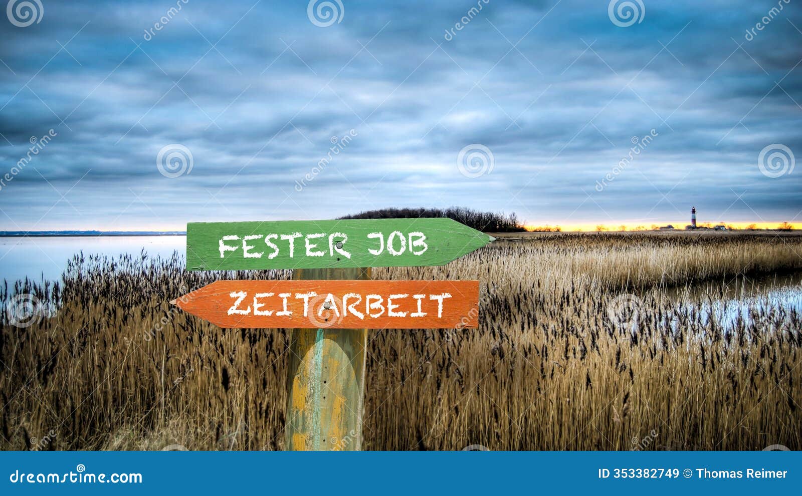 Signposts the Direct Way To Permanent Job Versus Temporary Work Stock ...