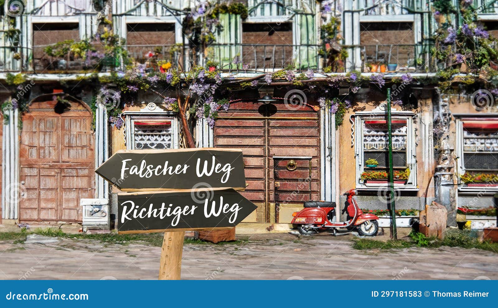 Signposts the Direct Way To Right Way Versus Wrong Way Stock Image ...