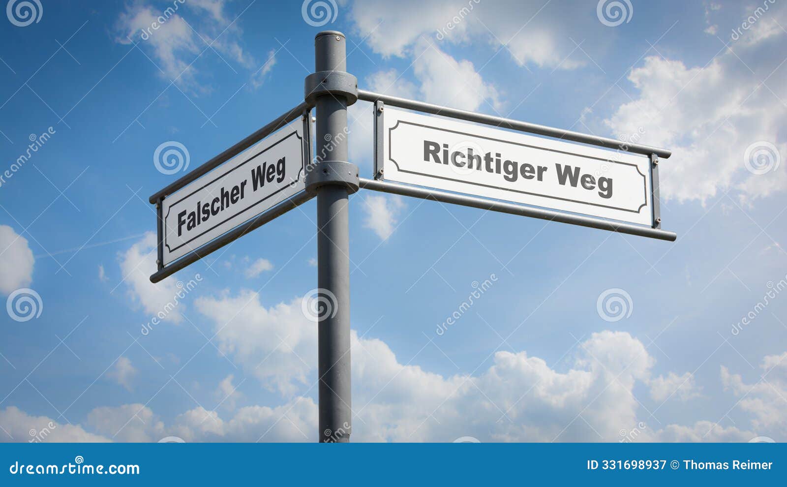Signposts the Direct Way To Right Way Versus Wrong Way Stock Image ...