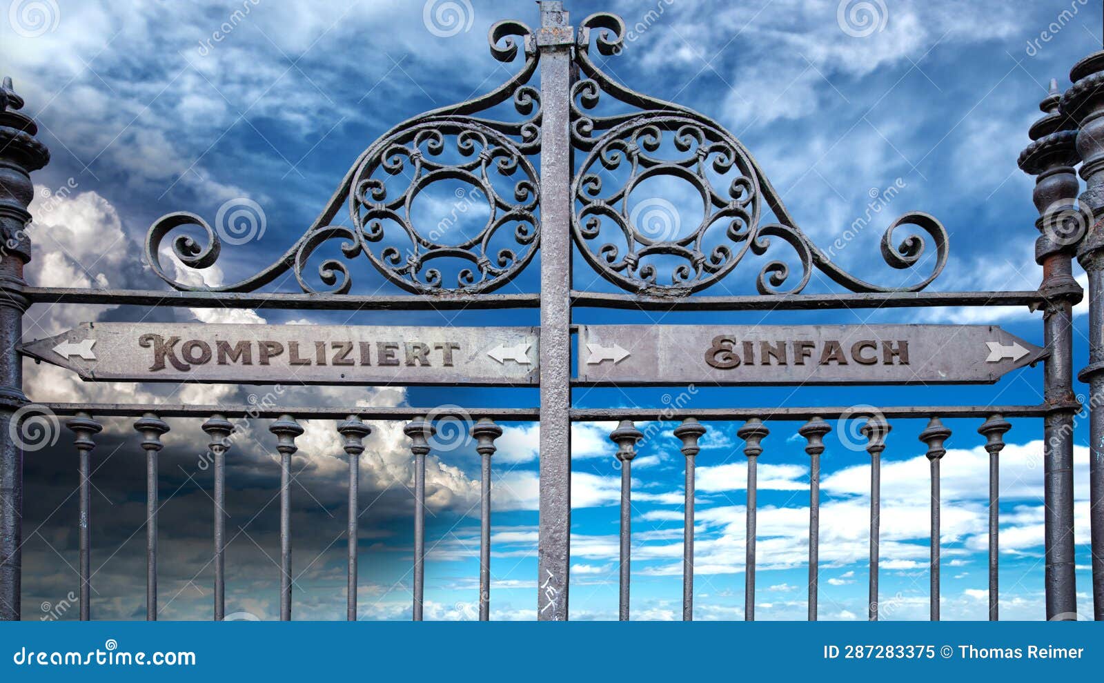 Signposts the Direct Way To Simple Versus Complicated Stock Image ...