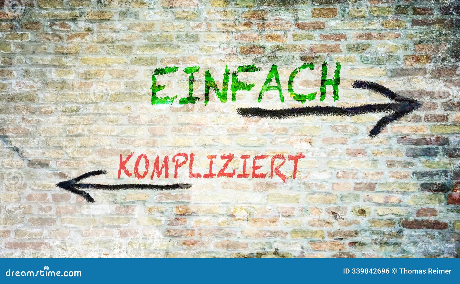 Signposts the Direct Way To Simple Versus Complicated Stock Photo ...