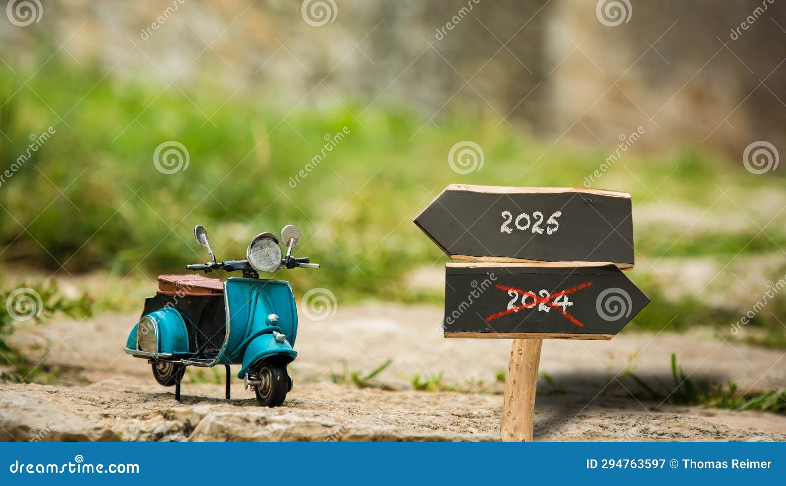 Signposts the Direct Way To 2024 Versus 2025 Stock Image - Image of ...