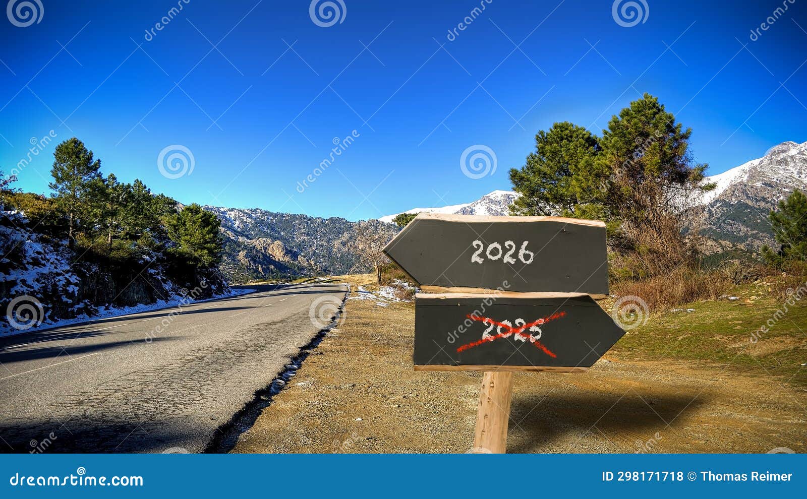 Signposts the Direct Way To 2026 Versus 2025 Stock Photo - Image of ...