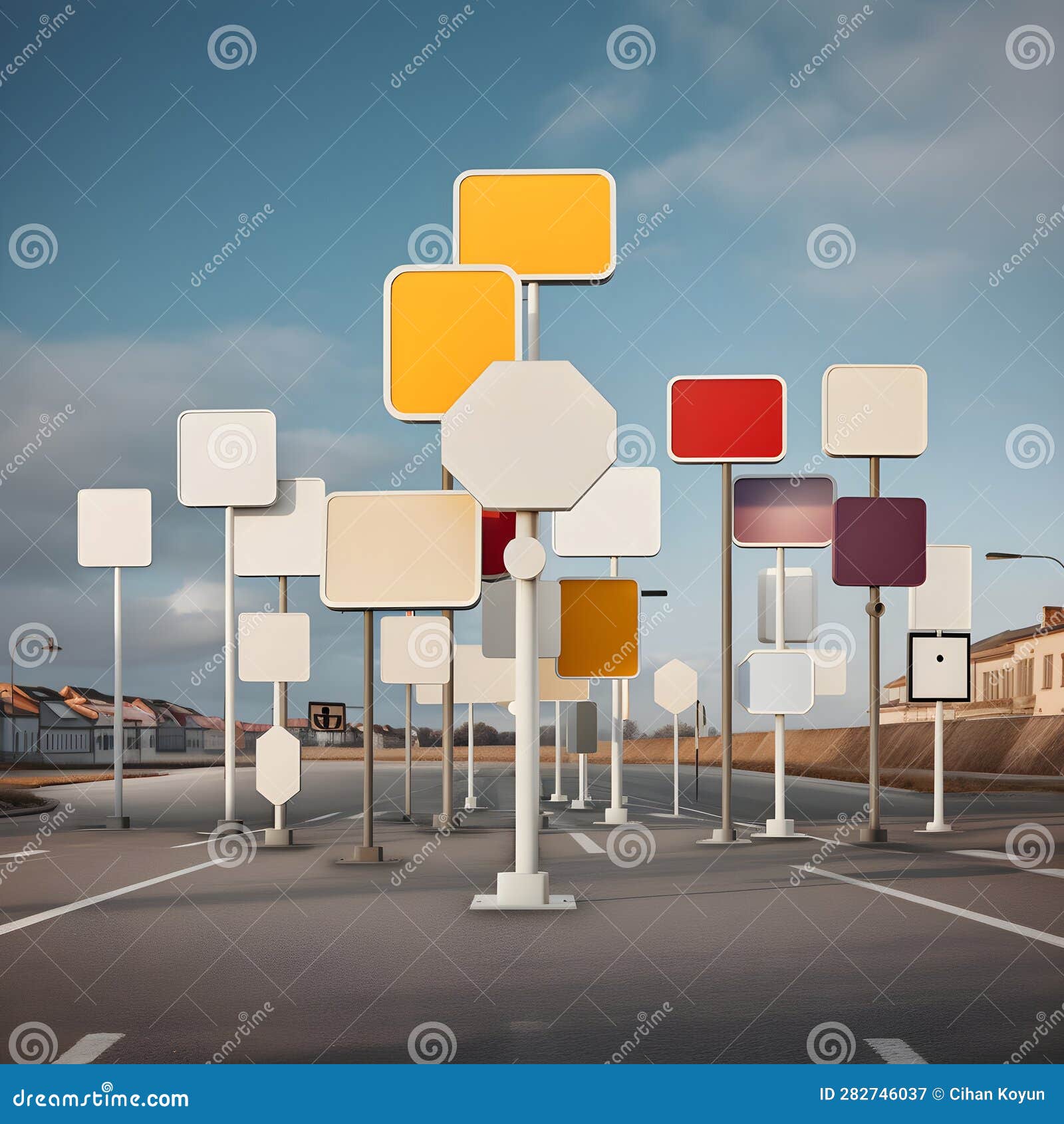 Signposts Indicating Directions at Key Intersections Stock Illustration ...