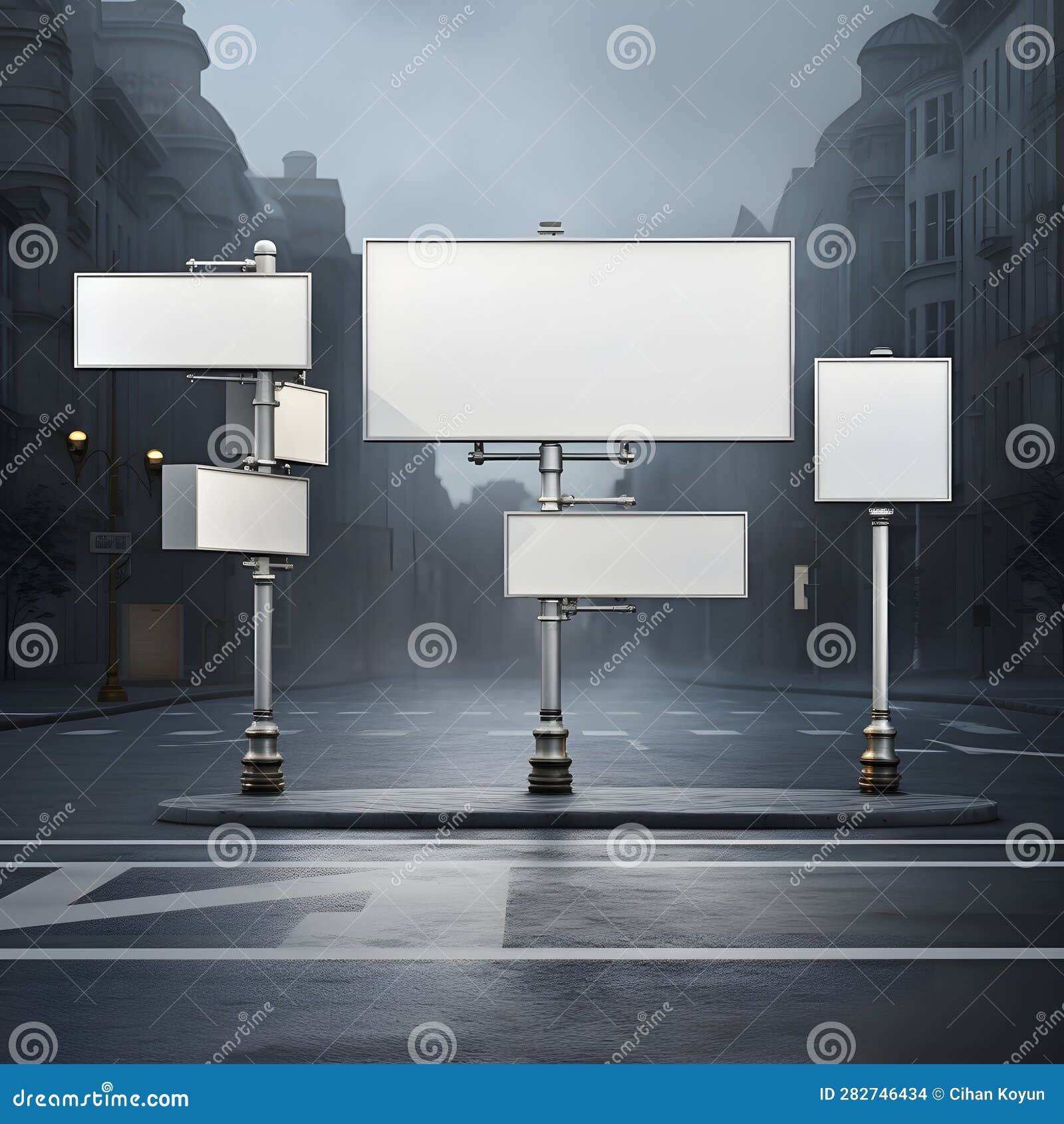 Signposts Indicating Directions at Key Intersections Stock Illustration ...