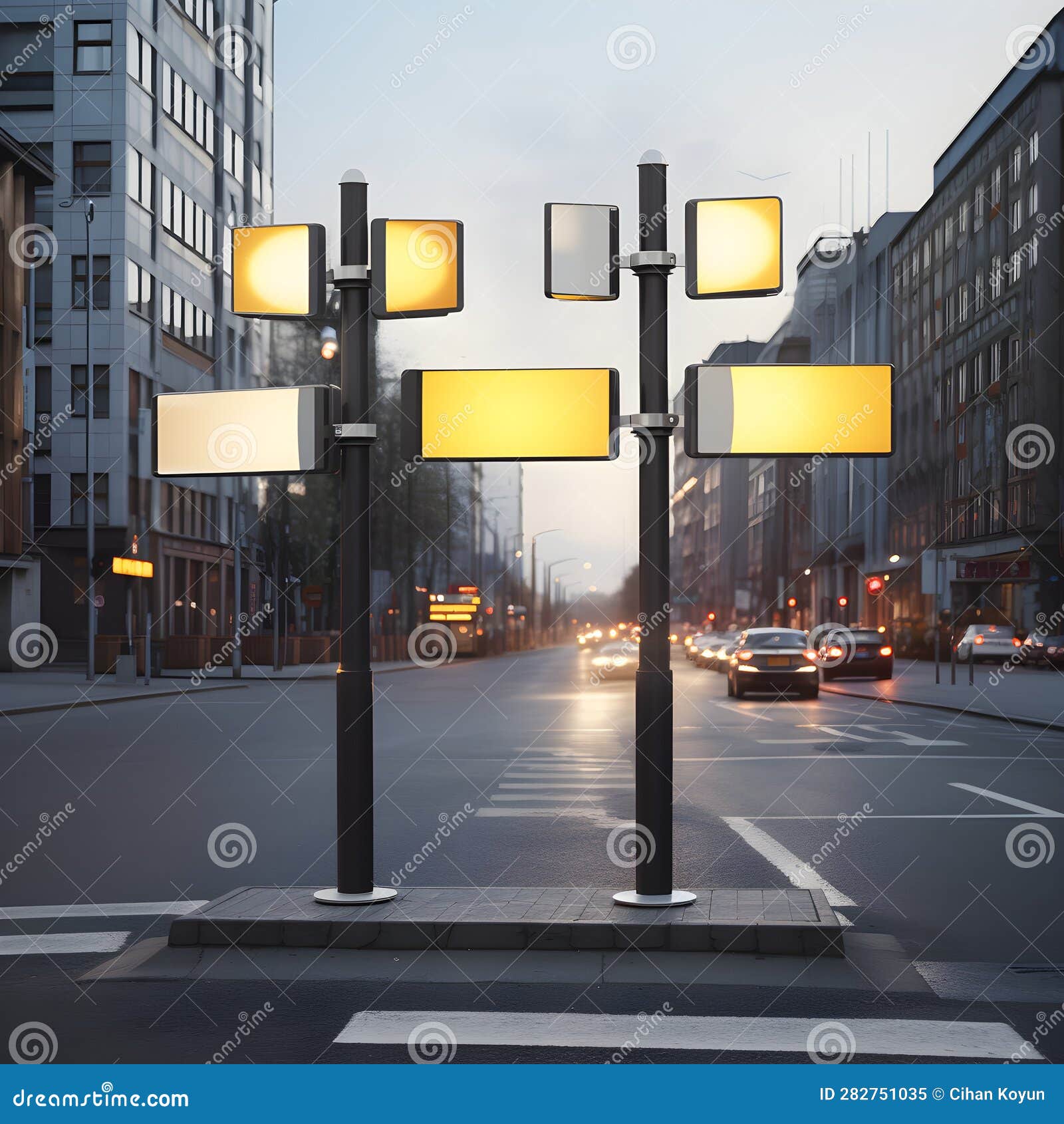 Signposts Indicating Directions at Key Intersections Stock Illustration ...