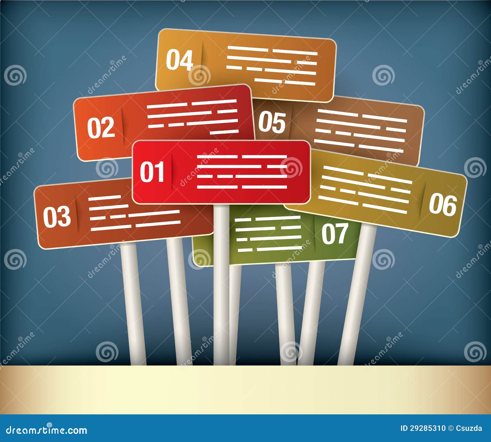 Signposts Presentation Diagram Stock Vector - Illustration of modern ...