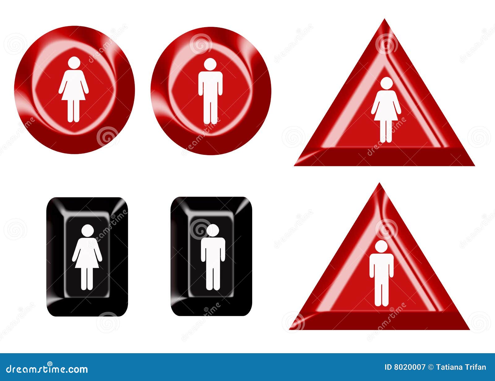 He and she signs stock illustration. Illustration of shape - 8020007