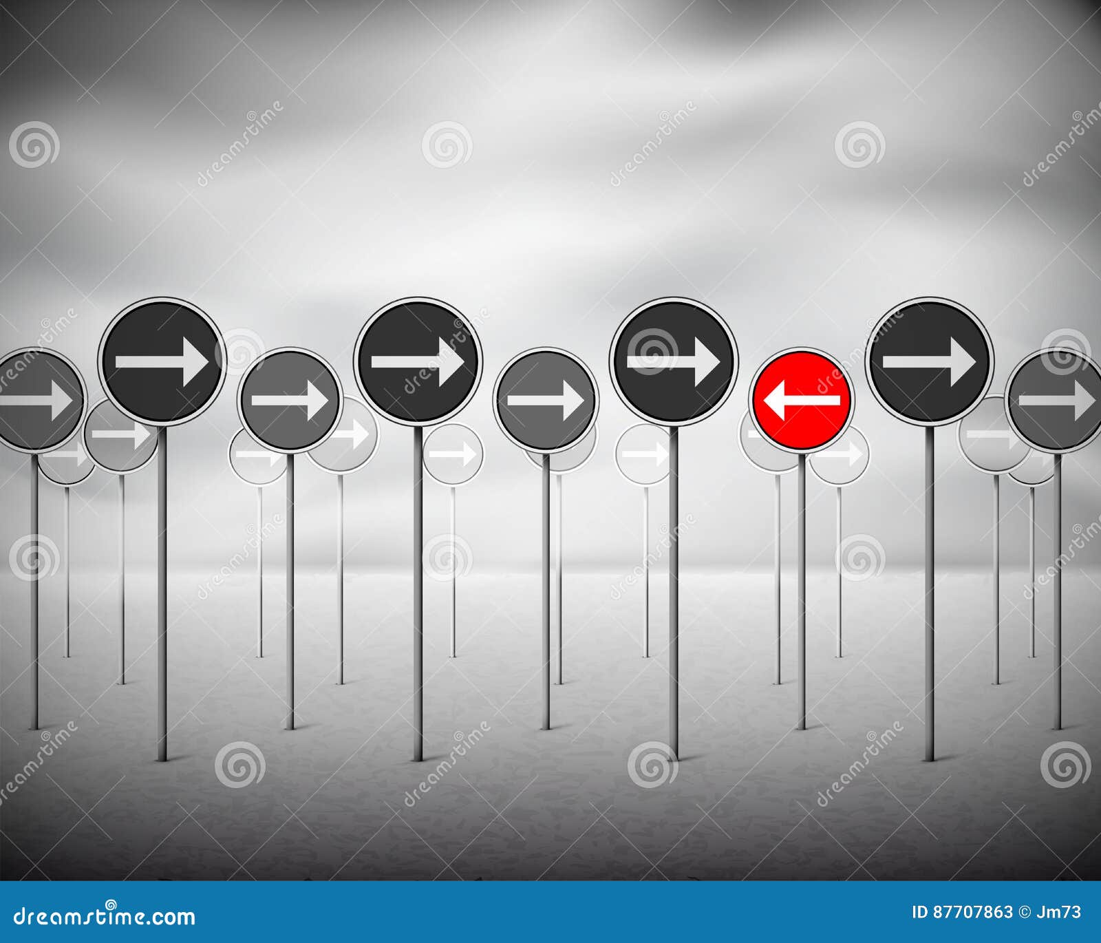 Signs with Arrows Pointing One Direction - One Pointing Opposite Stock ...