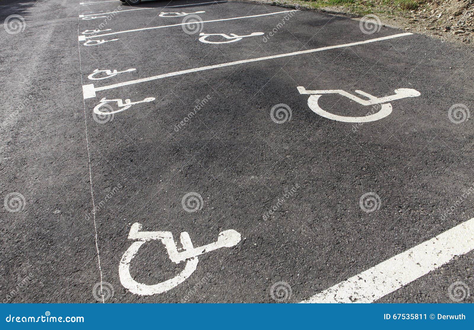 Signs on the Asphalt for Disabled Persons Stock Image - Image of ...